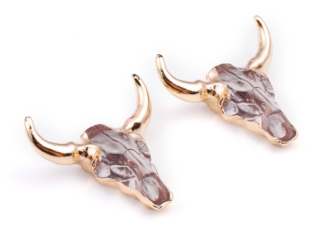 Resin Bull Charms Buffalo Cattle Skull Pendant Resin Horn | Etsy