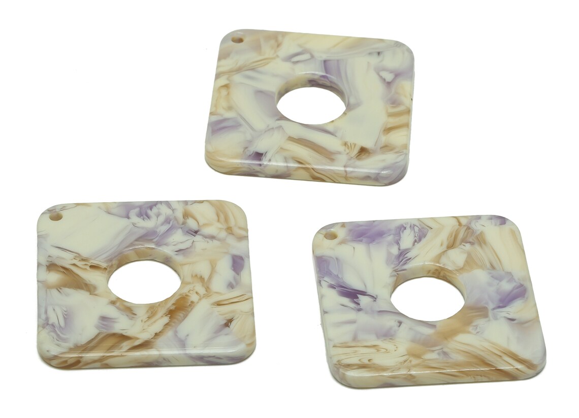 Acetate Square Charms - Square Earring and Pendant - Earring Finding ...