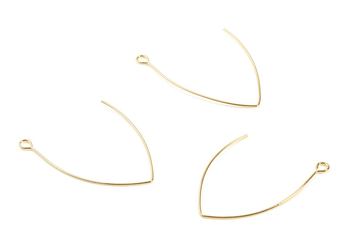 Brass Wire Ear Hooks Brass Earring Wires 18K Real Gold - Etsy