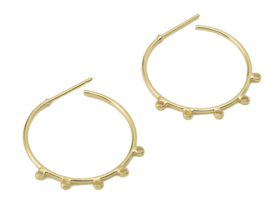 Brass C Hoop Stud Earring - Brass Round Earring Stud and Earring Post ...