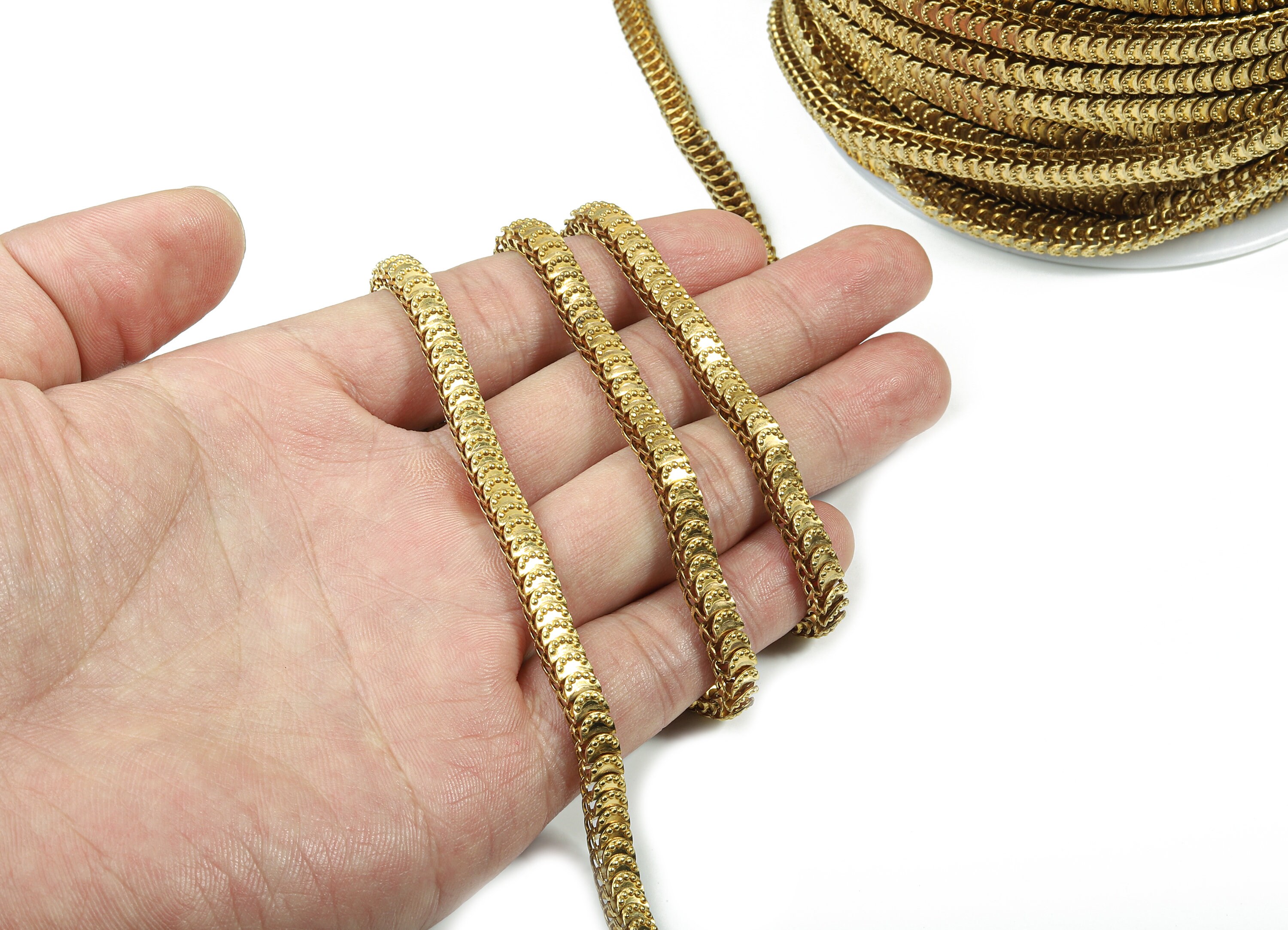 6.0 Brass Scale Chain Raw Brass Lamellar Snake Chain - Etsy