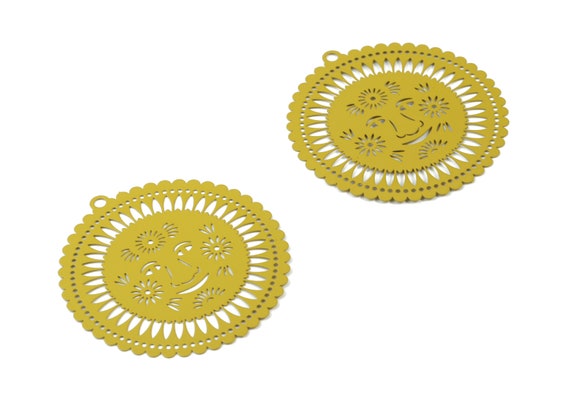 Dark Yellow Smiling Sun Brass Pendant Brass Smiling Sun for - Etsy