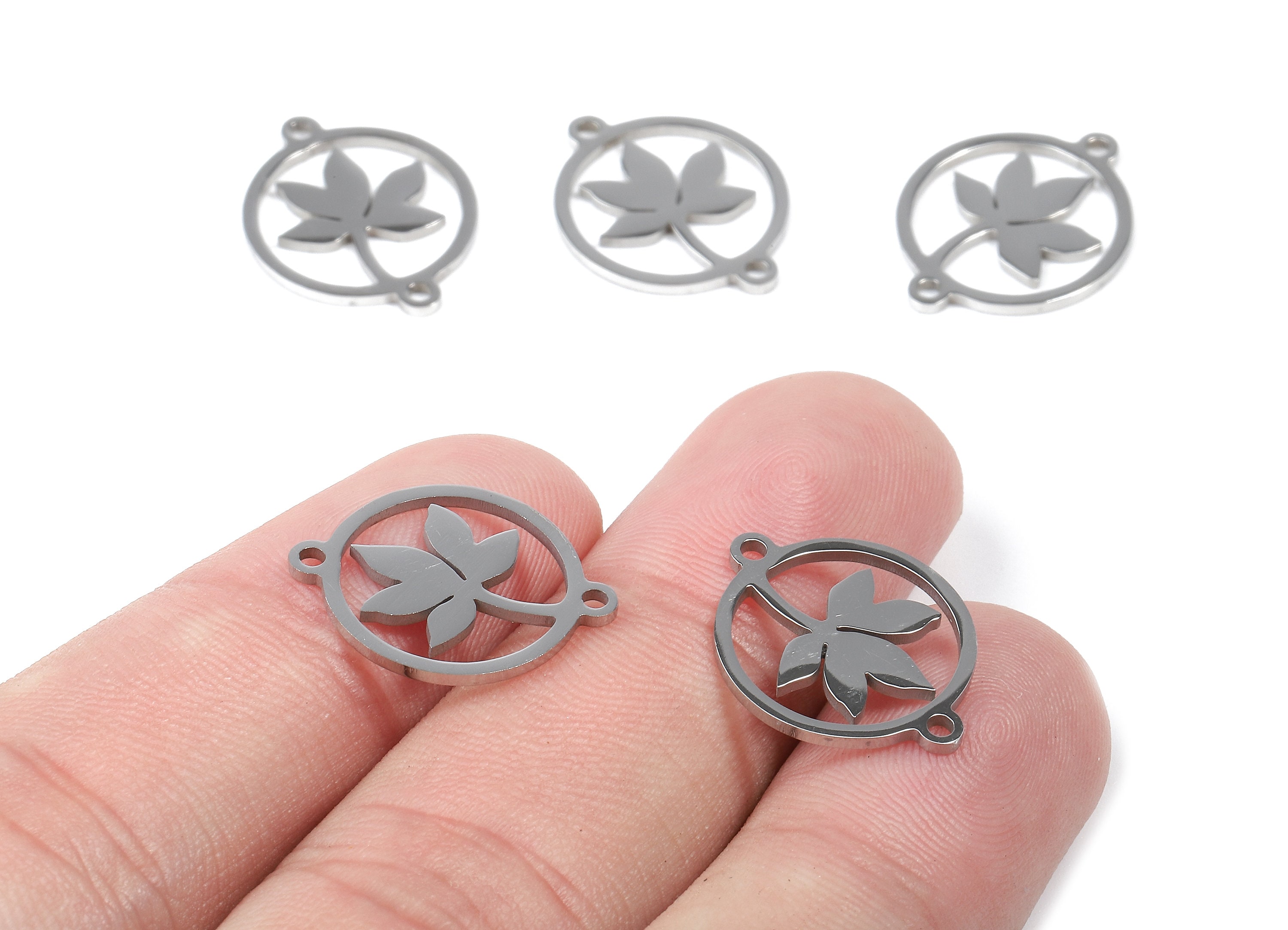 Stainless Steel Flower Connector Flower Earrings Charms and - Etsy