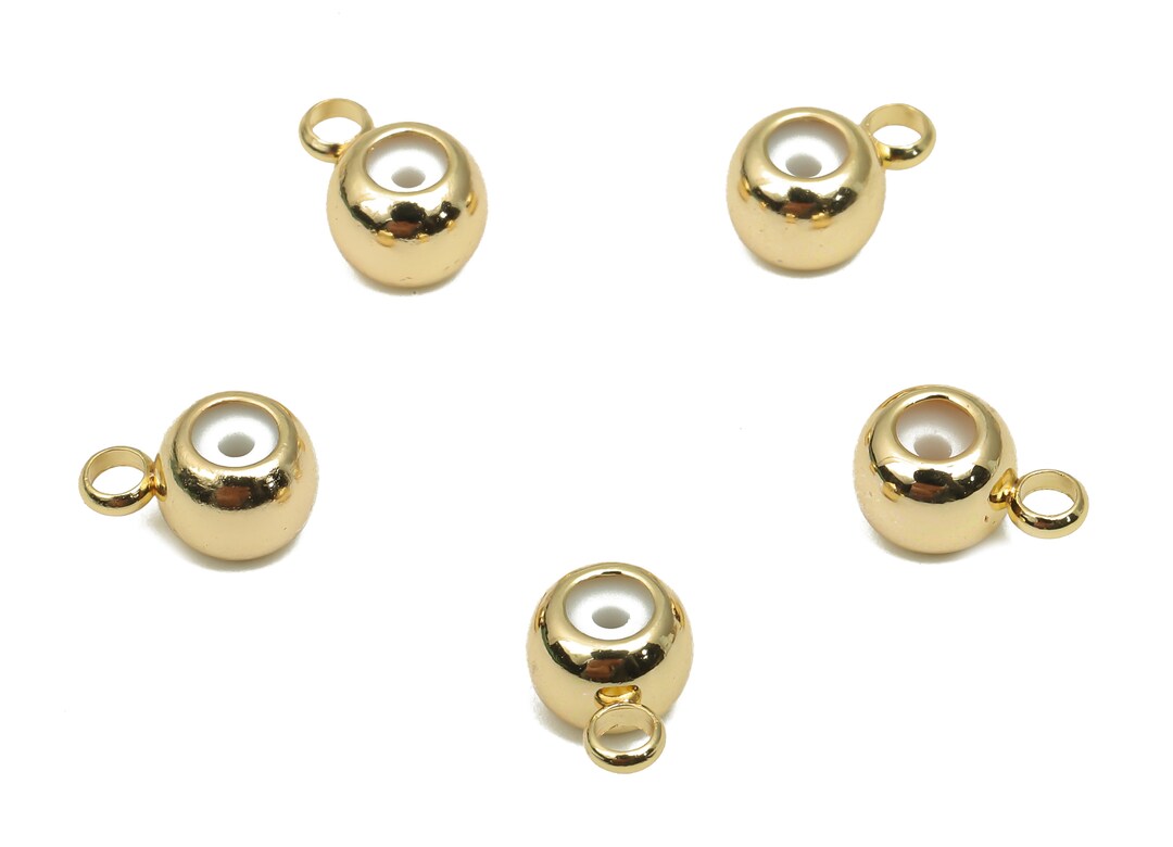 Brass Sliding Adjustable Bead With Loop - Rondelle Stopper Bead With ...