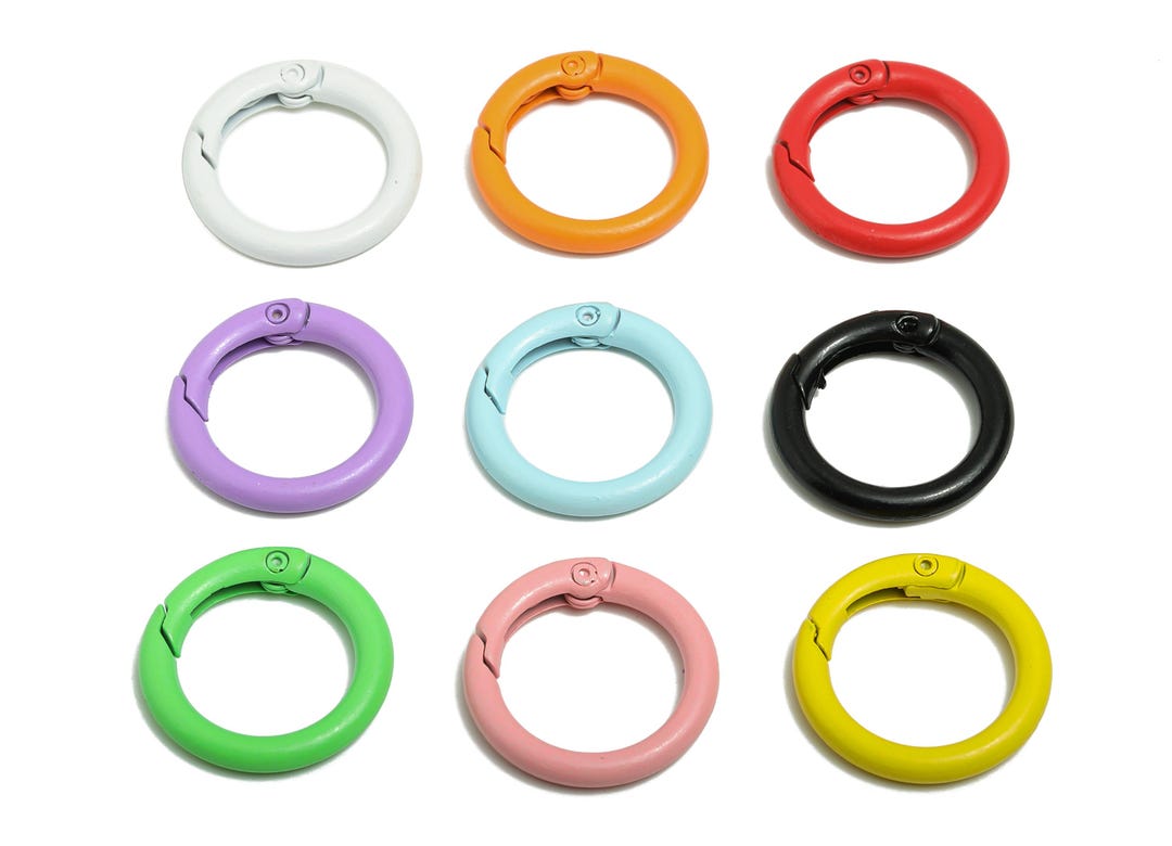 Alloy Round Spring Clips - Colorful Spray Paint Metal Buckle Rings ...