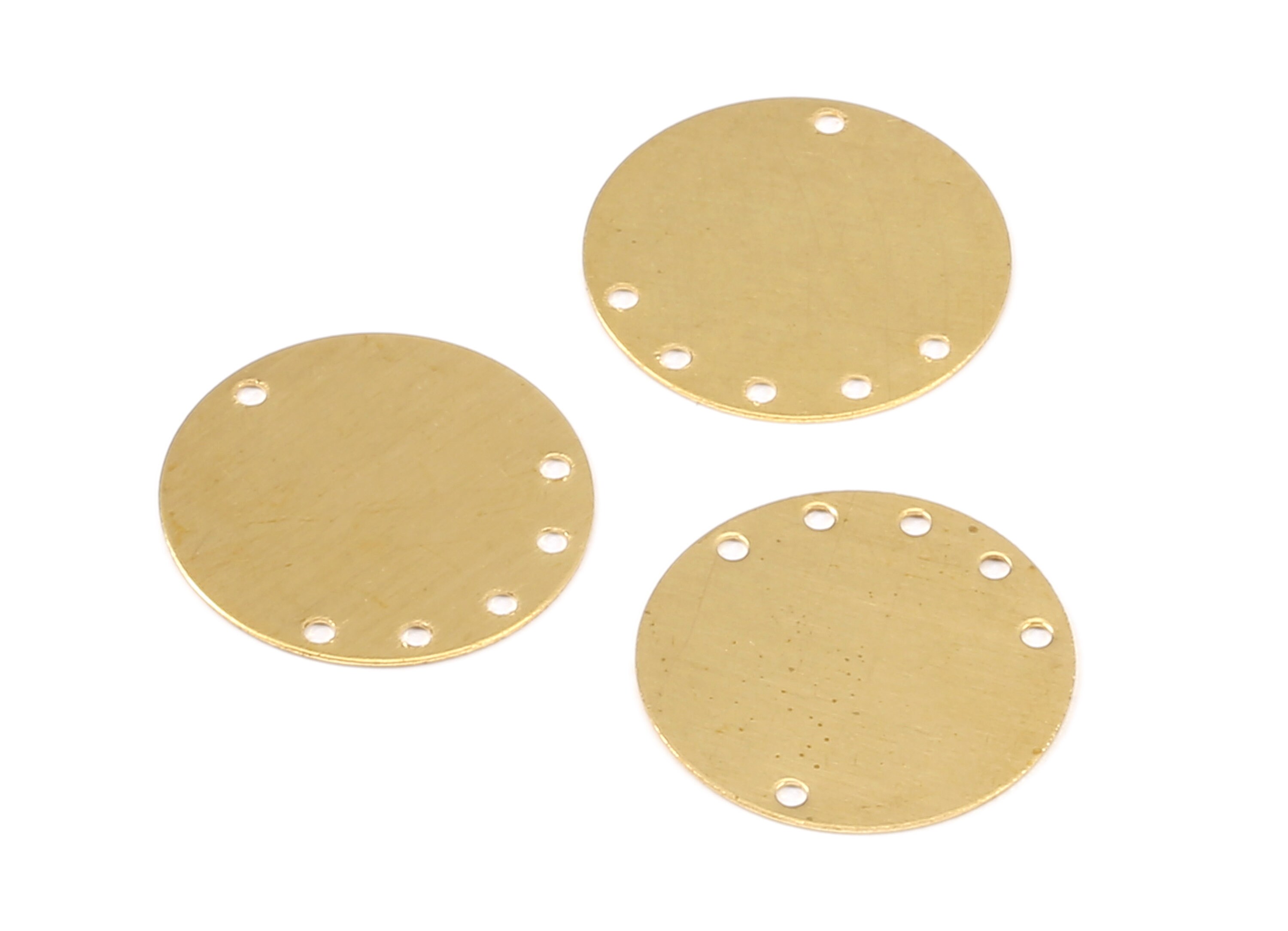 Brass Round Connector Raw Brass Round Connectors With 6 | Etsy