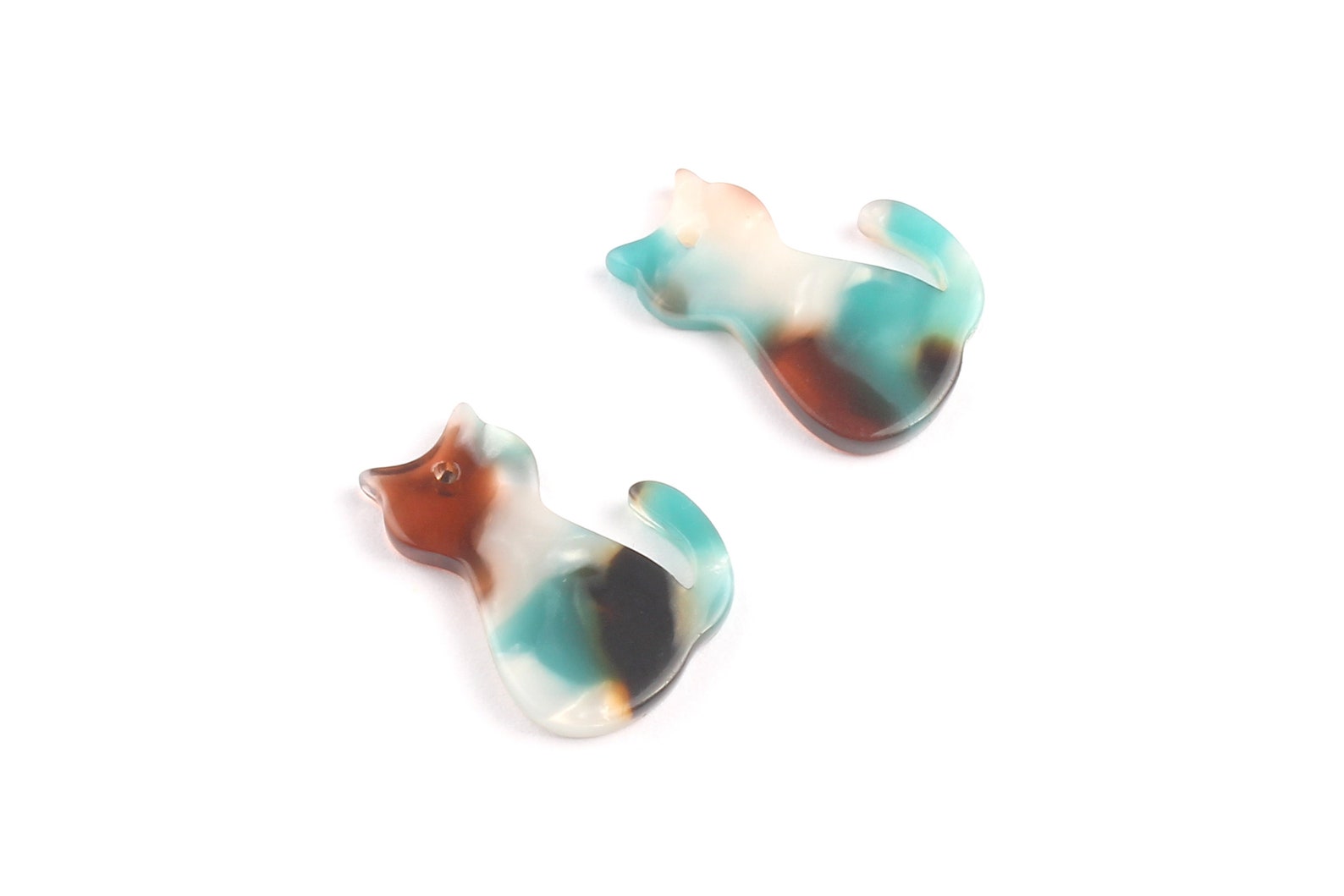 Acetate Cat Charms Cat Earrings and Pendant Earring - Etsy