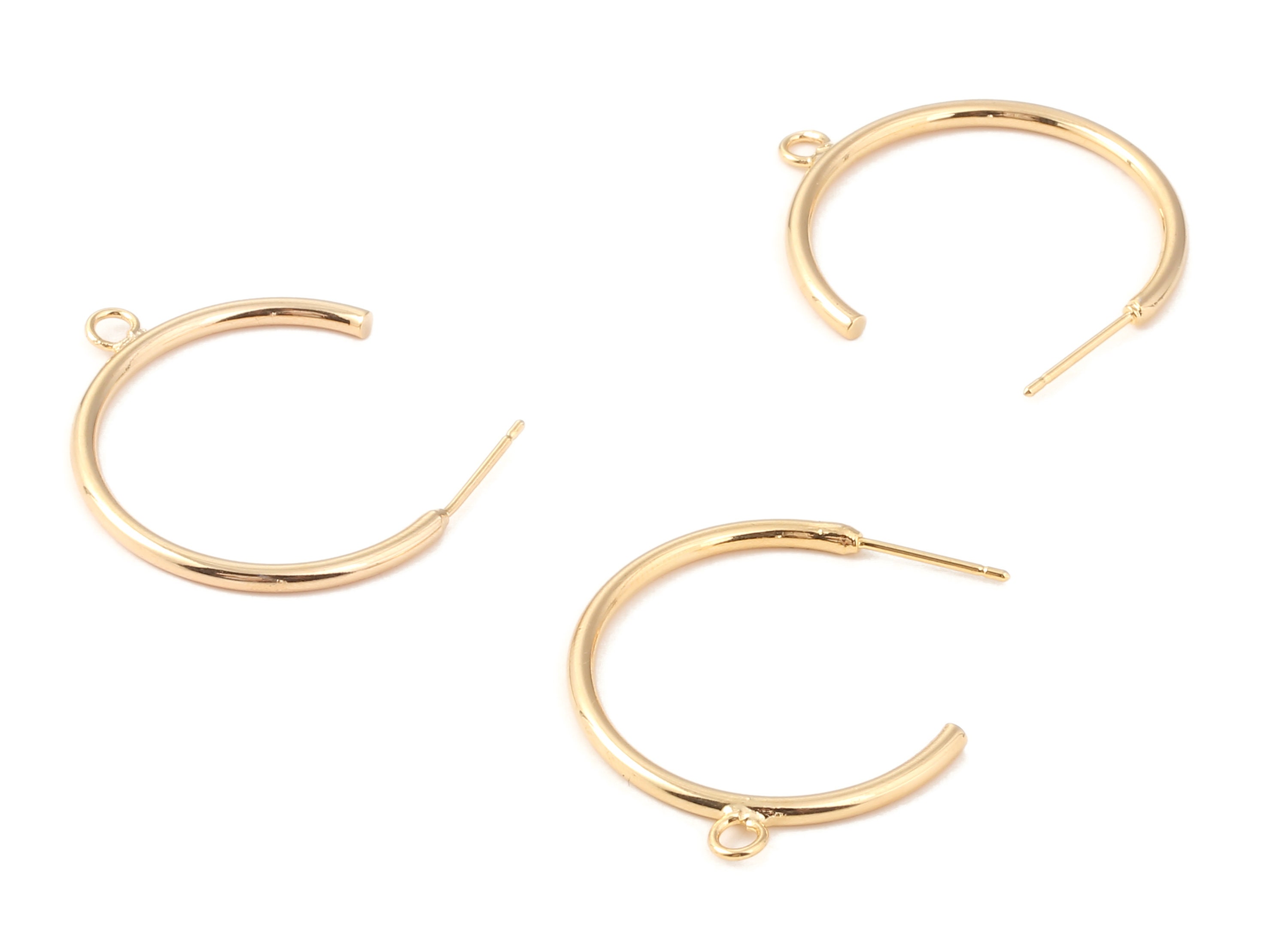 Brass C Earing Post Brass C Earring Stud 18K Real Gold | Etsy