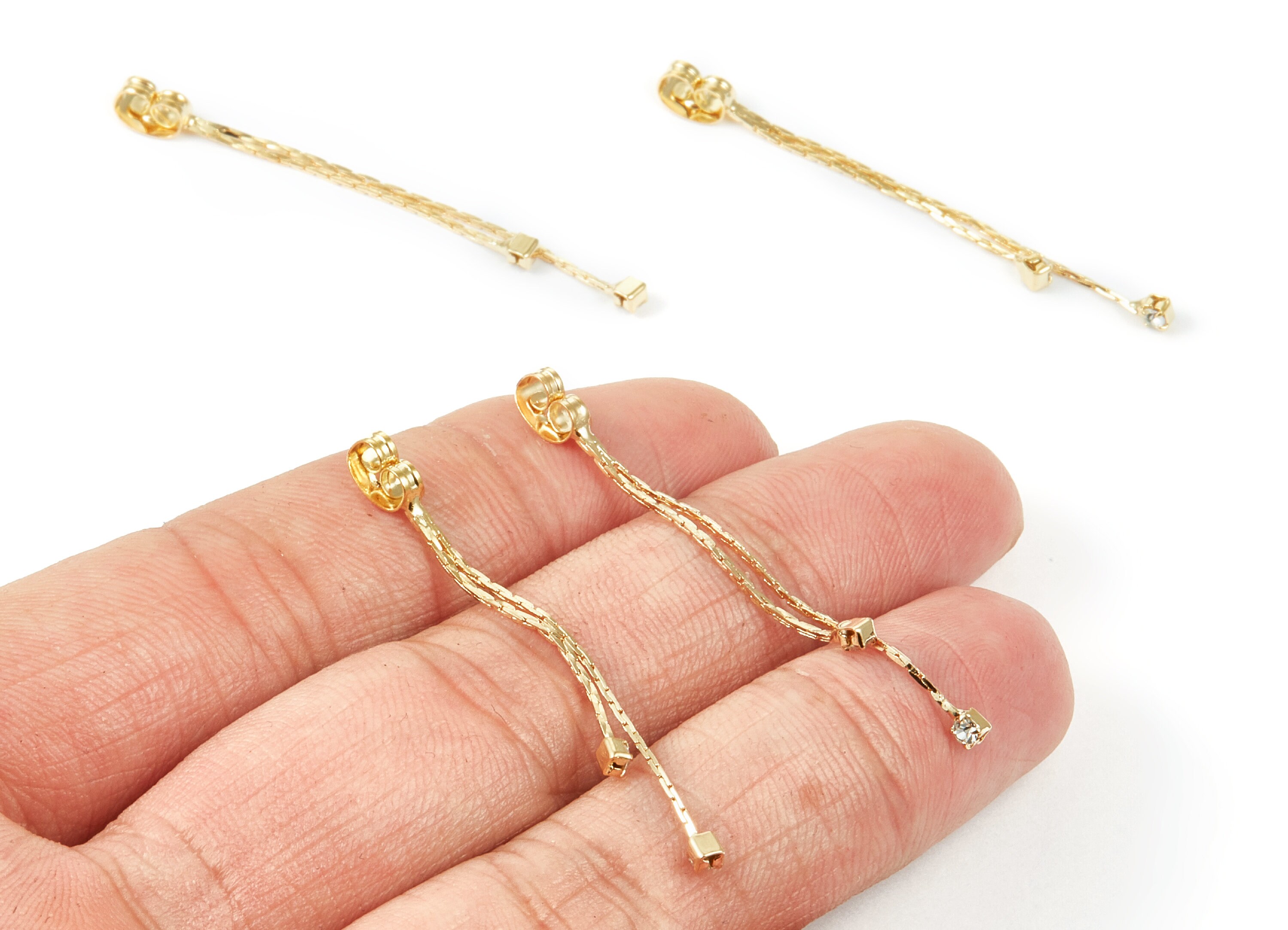 18K Real Gold Plated Earring Back Stopper - Brass Earring Stud Stopper ...