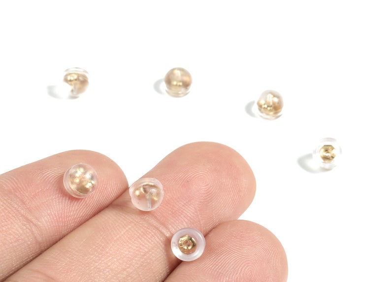 Rubber Earring Stopper Nuts Ear Back With Rubber Cover 18K | Etsy