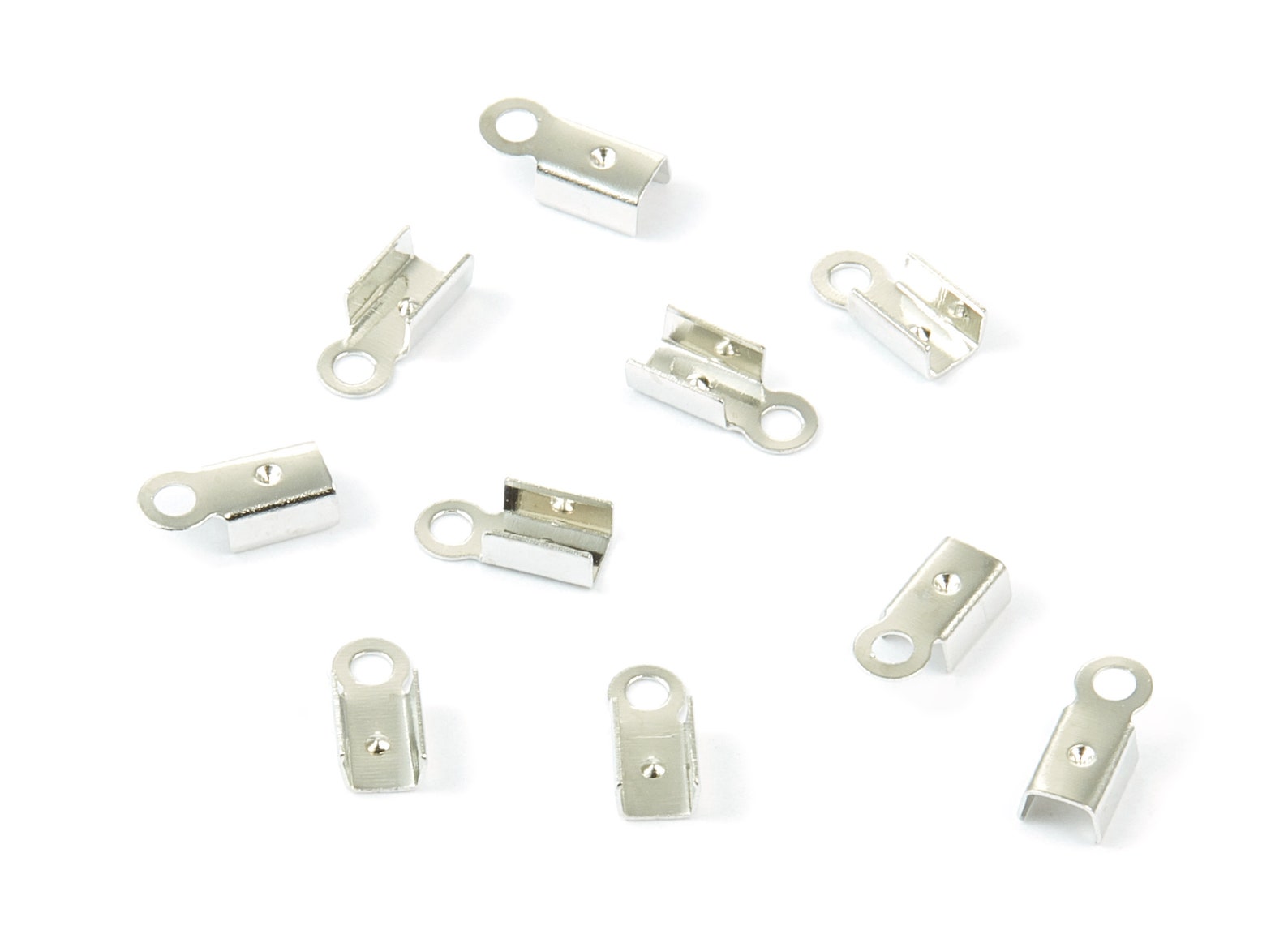 Brass Cord End Clasp 100Pcs Silver Tone Plated Plated | Etsy