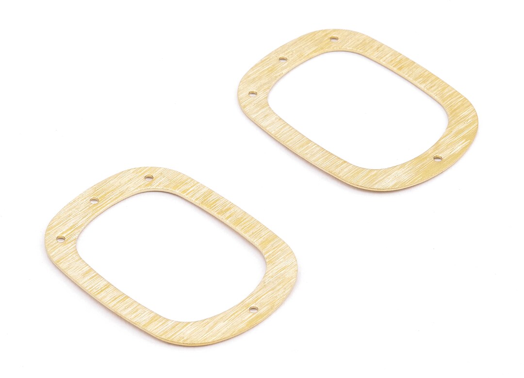 Brass Oval Connectors - Raw Brass Texture Oval Connectors - 4 Holes ...