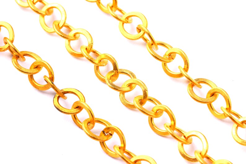 Flat Round Link Cable Chain Raw Brass Unsoldered Brass | Etsy