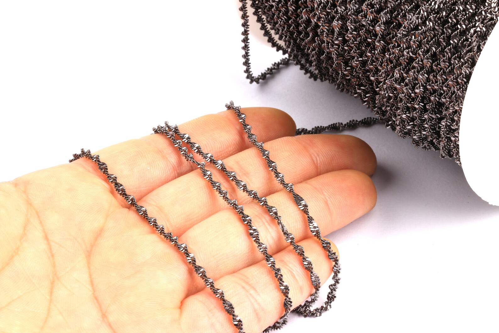 Water Wave Chain Brass Chain Gunmetal Tone Plated - Etsy