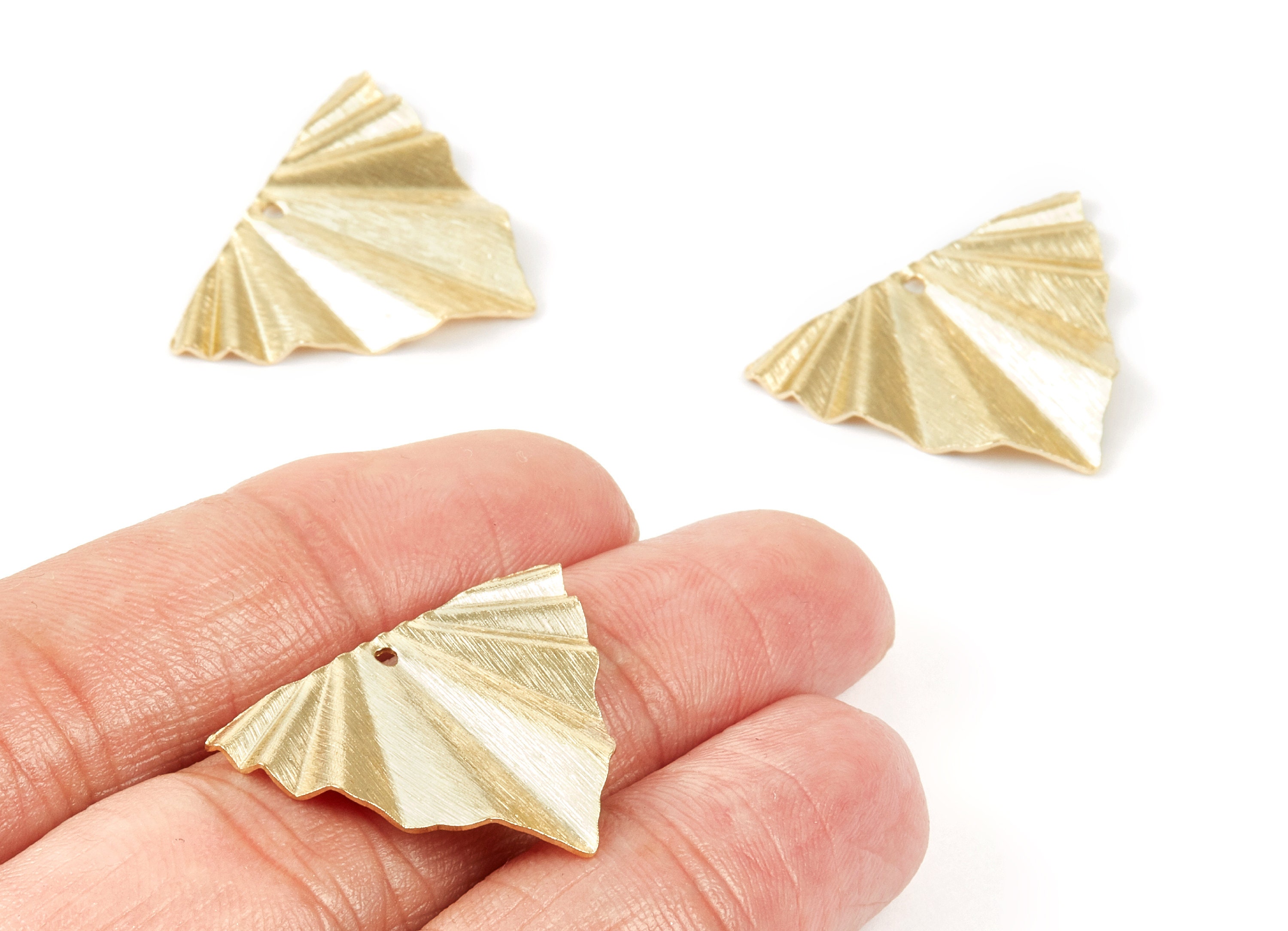 Brass Textured Triangle Charms Textured Triangle Shaped Raw - Etsy
