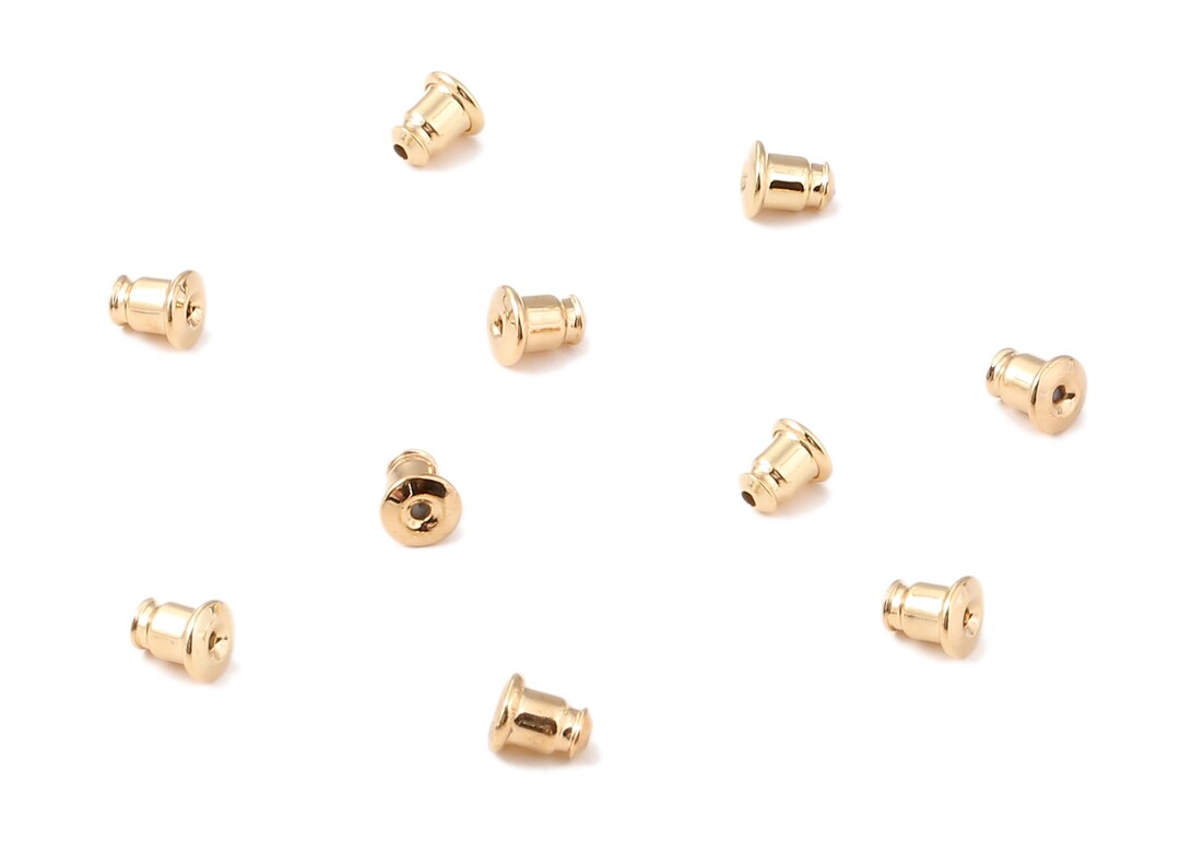 Brass Earring Stopper With Rubber - Ear Nuts & Ear Wire Backs - 18K ...