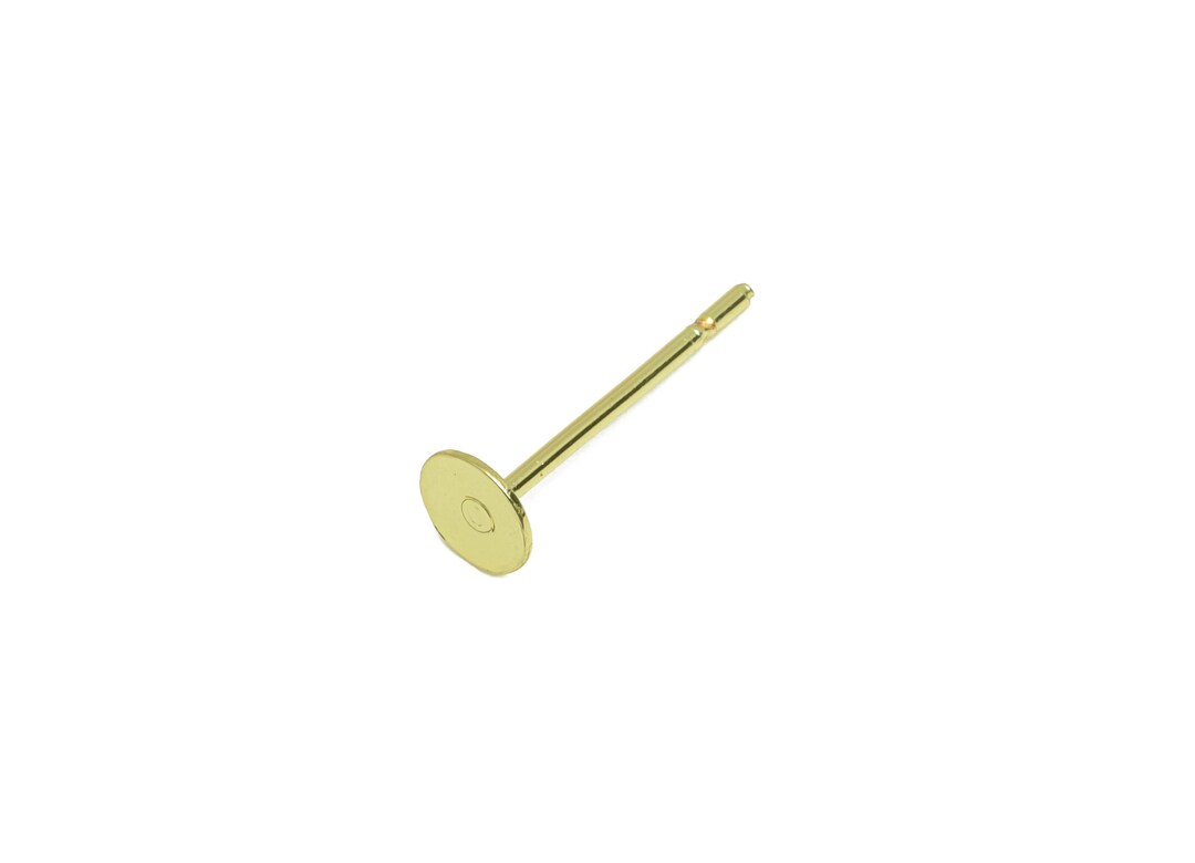 4mm Brass Earring Stud Base - Brass Jewelry Craft Base for Pearl ...