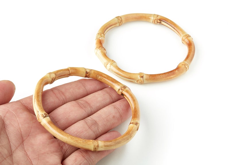 Natural Bamboo Hoop Charms - Circle Bamboo Earrings and Pendant ...