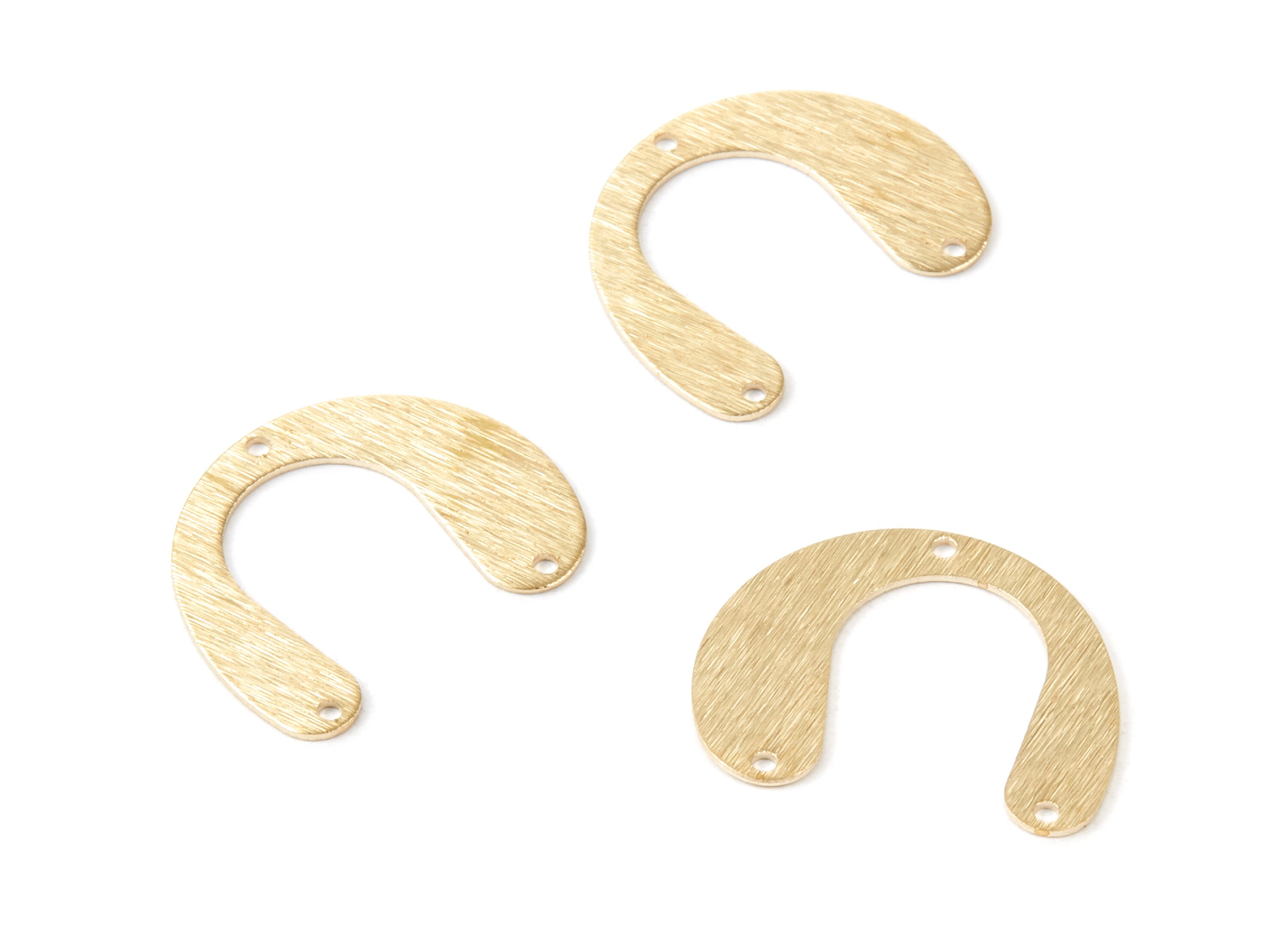Brass U Charms Textured U Shaped Raw Brass Connectors With 3 - Etsy