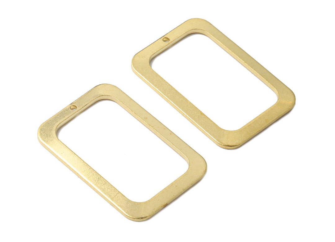 Brass Rectangle Charms - Raw Brass Rectangle Earrings and Pendant ...