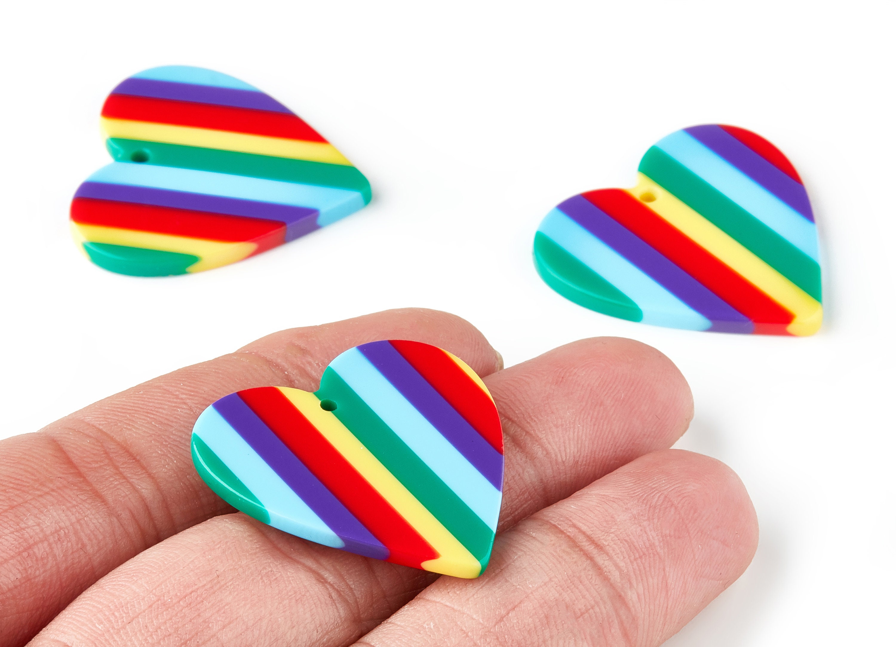 Acetate Acrylic Heart Earring Charms Heart Shaped Pendant - Etsy