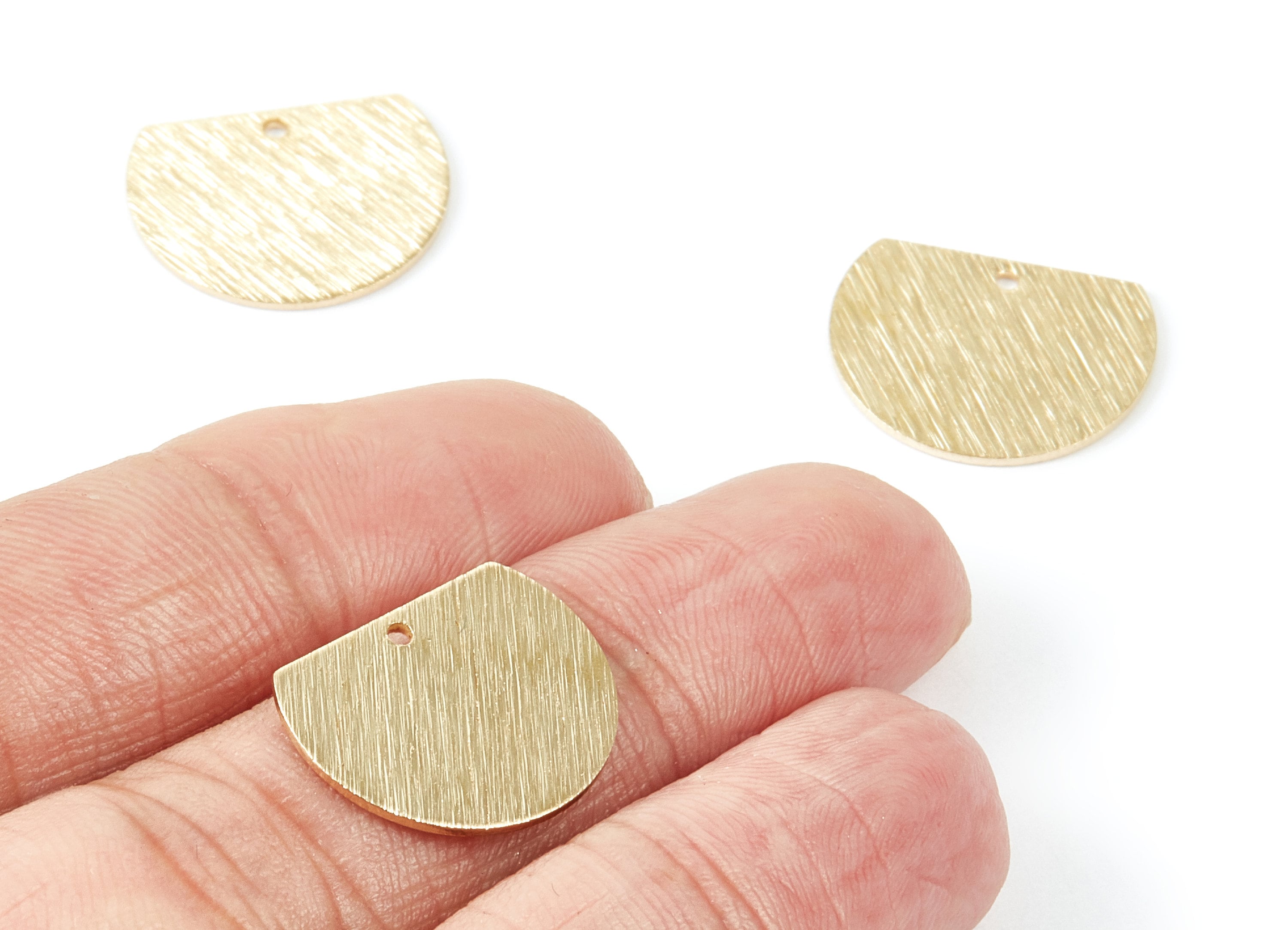 Brass D Shaped Charms Rough Textured Raw Brass Pendant With | Etsy