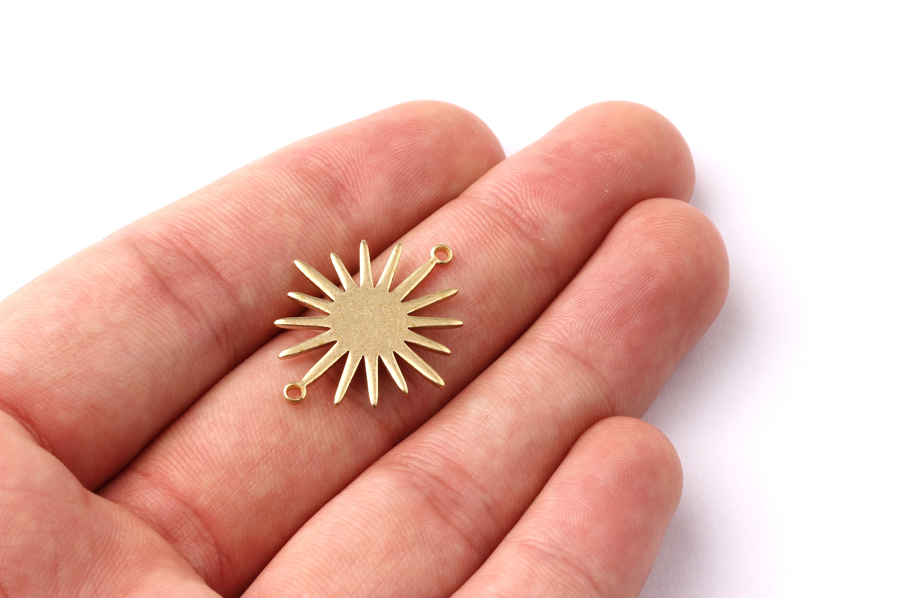 Raw Brass Connector - Sun Shaped Brass Charms - Jewelry Supplies ...