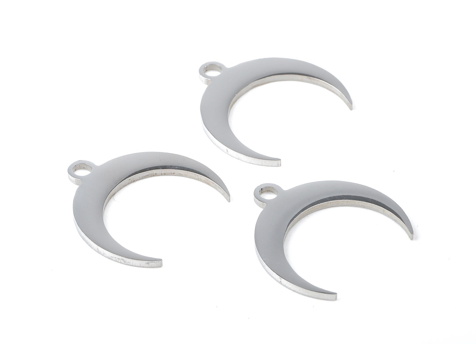 Stainless Steel Crescent Moon Charms Moon Earrings and - Etsy