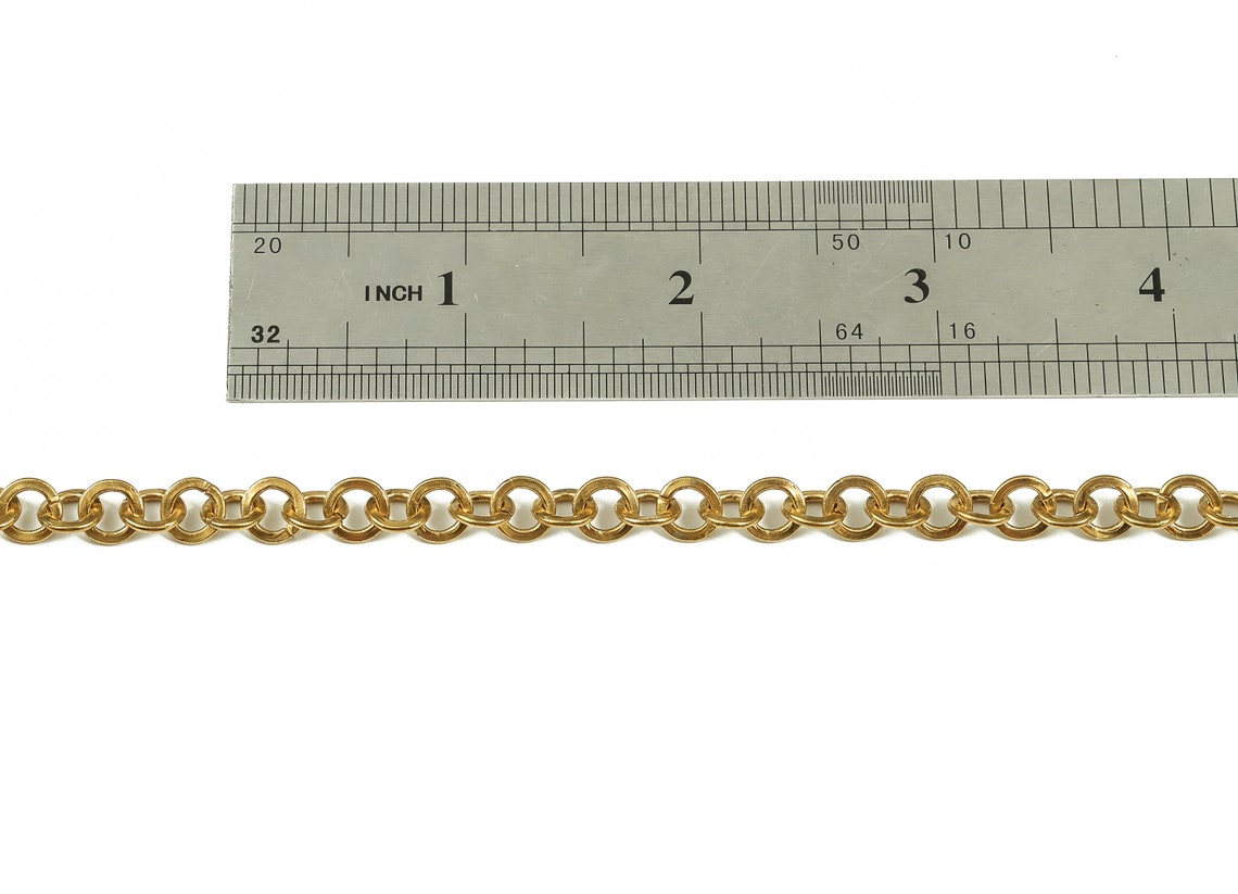 Flat Round Link Cable Chain Raw Brass Unsoldered Brass - Etsy