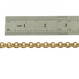 Flat Round Link Cable Chain Raw Brass Unsoldered Brass Cable Chain 0.30 ...