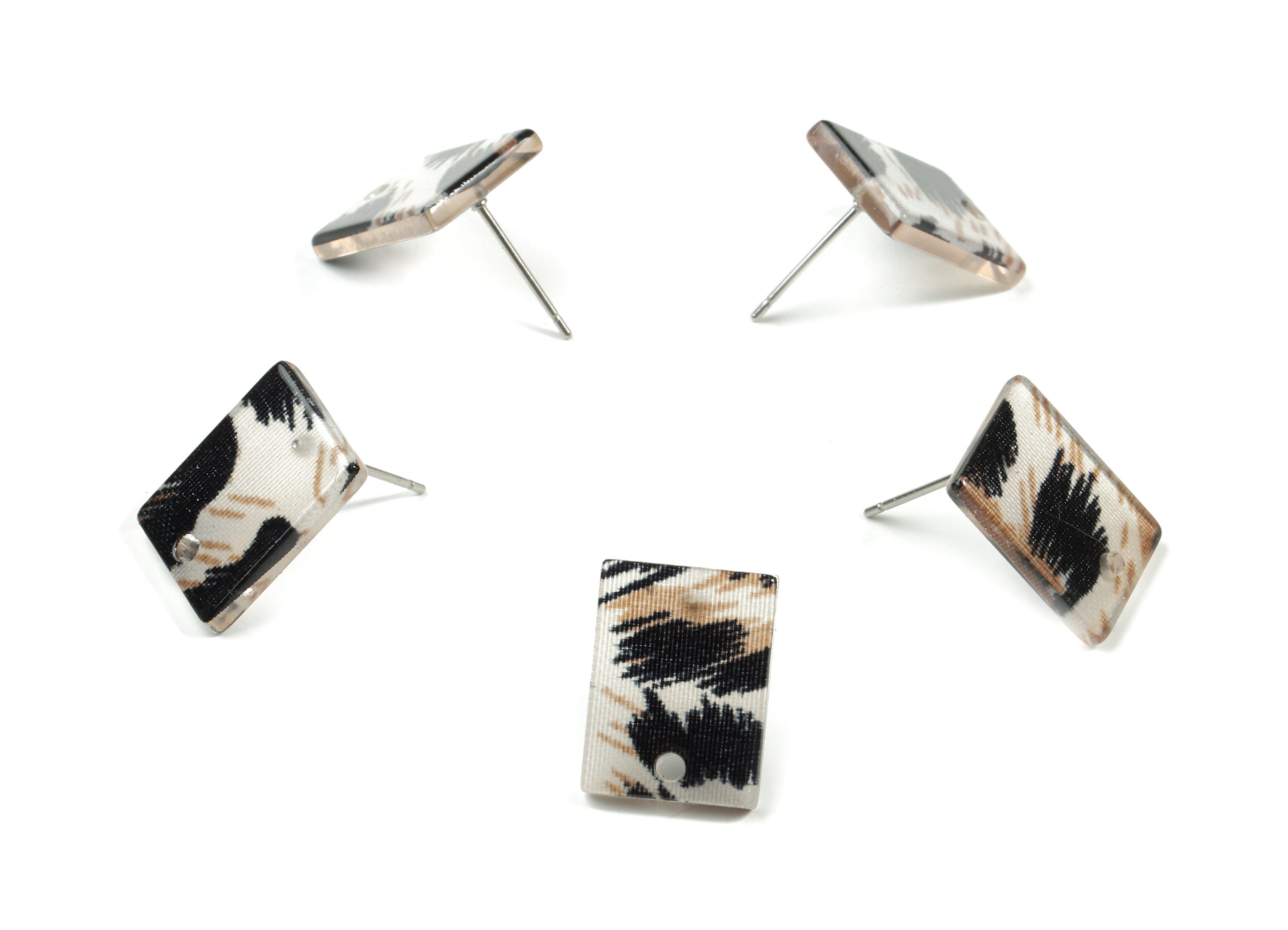 Acetate Rectangle Earring Stud Rectangle Earring Post and - Etsy