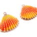 Mussel Shell Charms Seashell Earrings and Pendant Gold Tone Plated ...