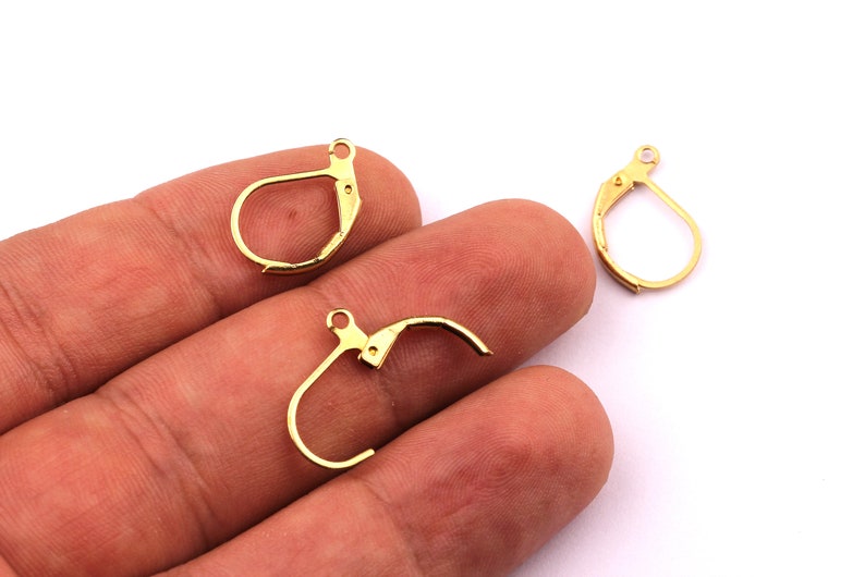 Brass Leverback Earring Clasp Raw Brass Plain Leverback - Etsy