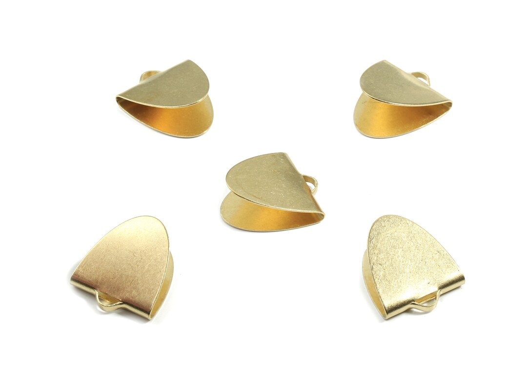 Brass Ribbon Crimps Fasteners Clip - Half Moon Brass Metal Claw - Flat ...
