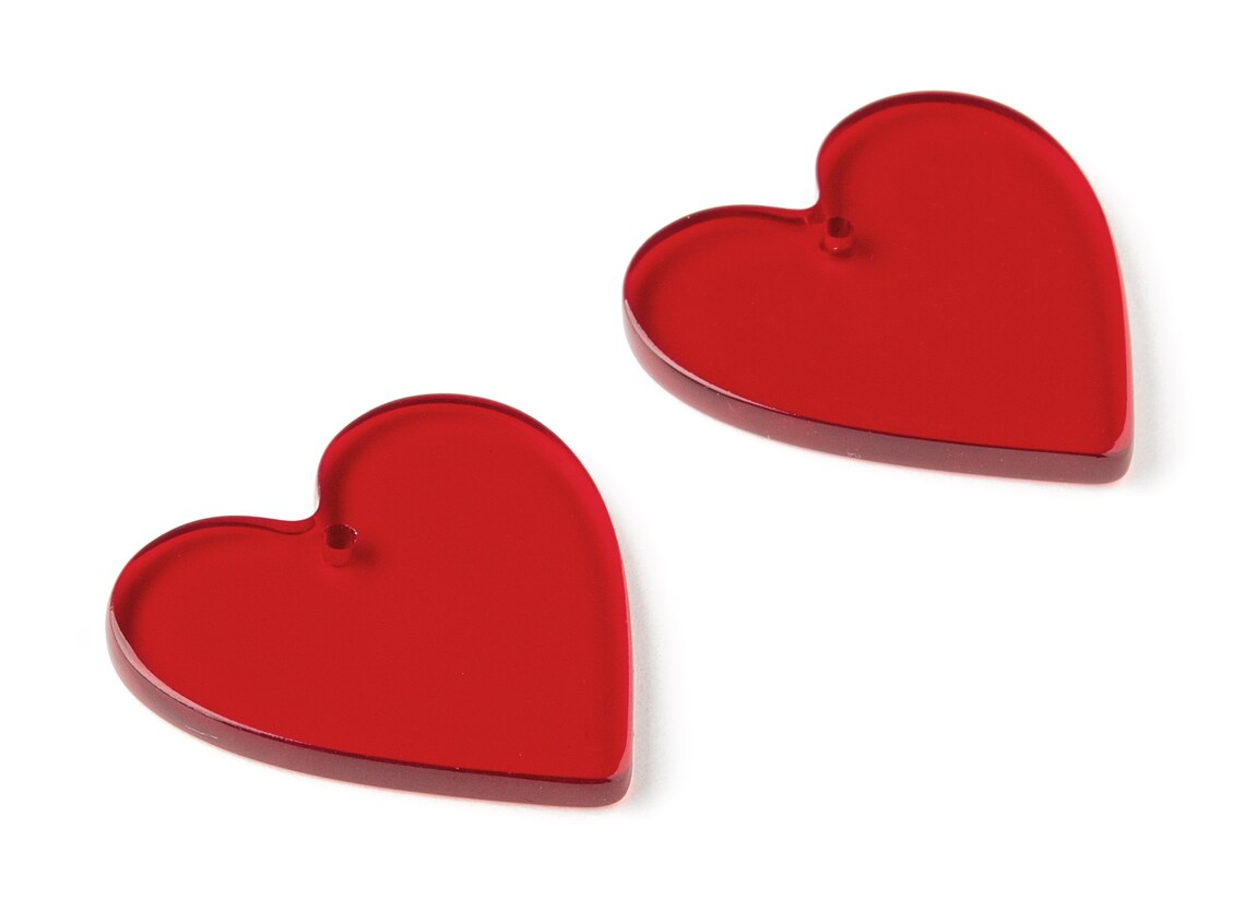 Acrylic Heart Charms Heart Earrings and Pendant Earring | Etsy