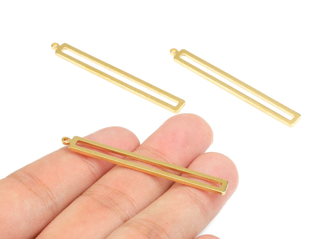 Brass Strip Charms Raw Brass Strip Earrings and Pendant - Etsy