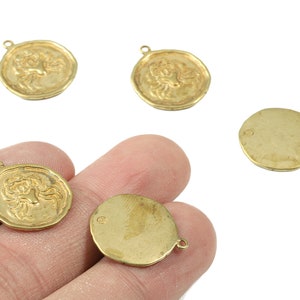 Brass Cancer Earring Charms - Raw Brass Horoscopes Pendant - Earring ...