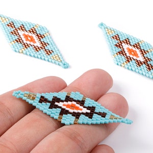 Toho Beaded Rhombus Charms - Japanese Seed Beads - Handmade Seed Beaded ...