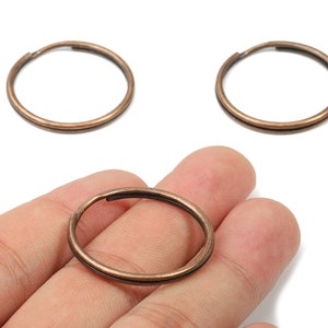 Antique Copper Metal Key Rings - Split Rings - Circle Key Rings ...