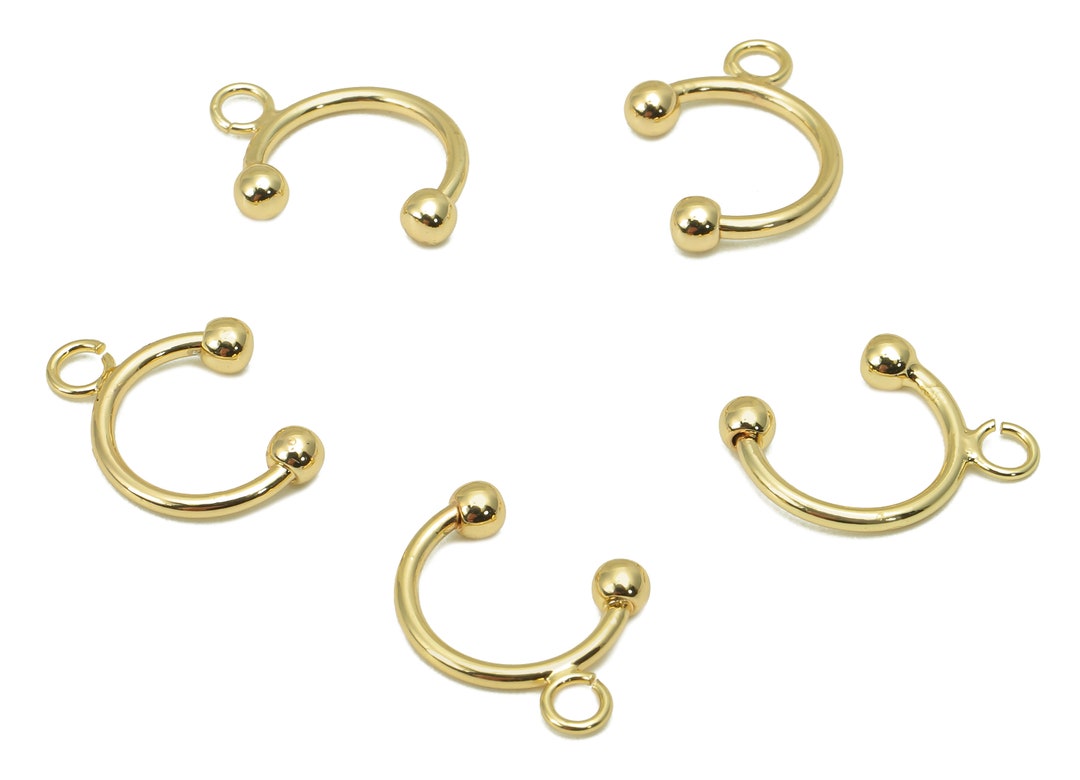Brass Mini Open Hoop Earring Charm - Septum Open Round C Ring ...