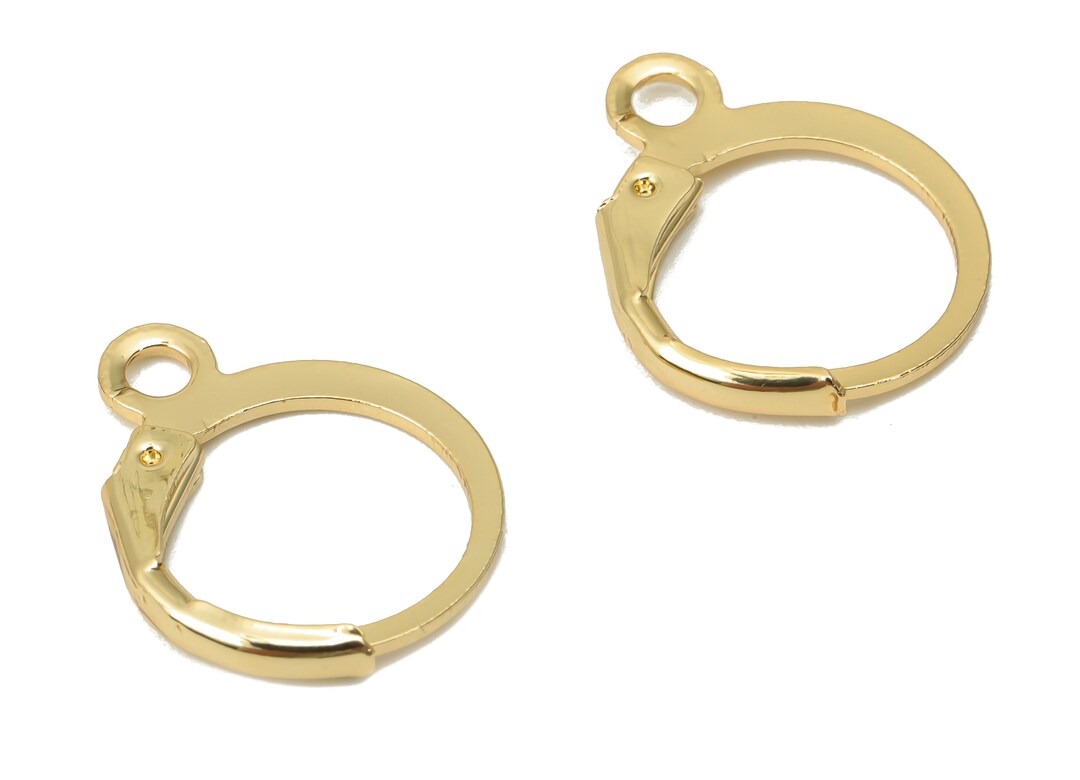Brass Plain Leverback - Gold Leverback Earring Clasp - 18K Real Gold ...