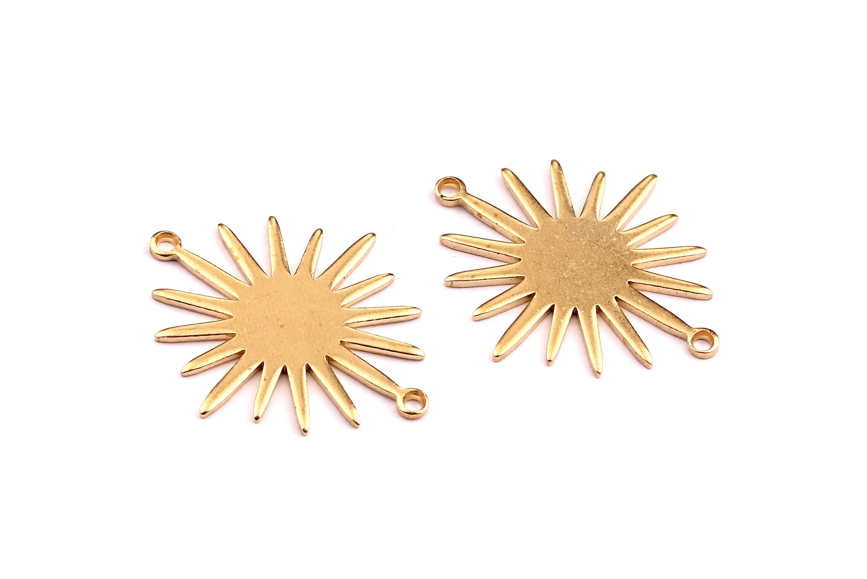 Raw Brass Connector - Sun Shaped Brass Charms - Jewelry Supplies ...