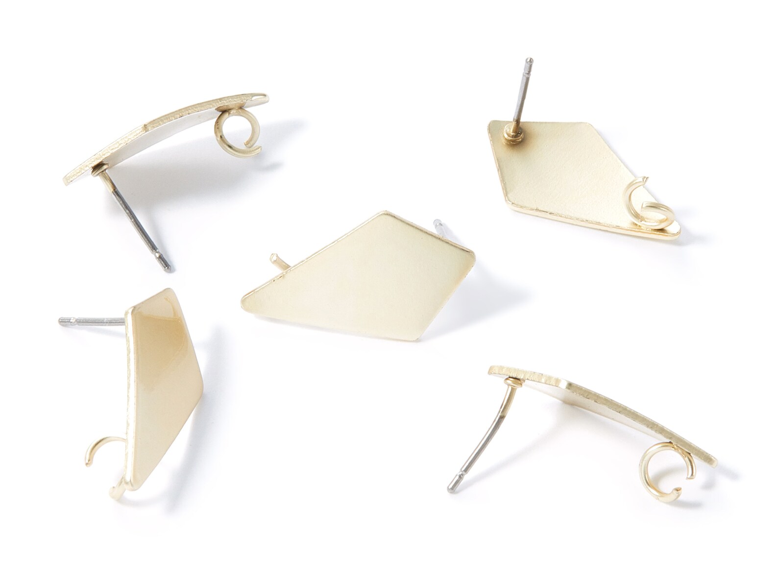 Iron Earring Stud Gold Tone Plated Diamond Shaped Earring - Etsy