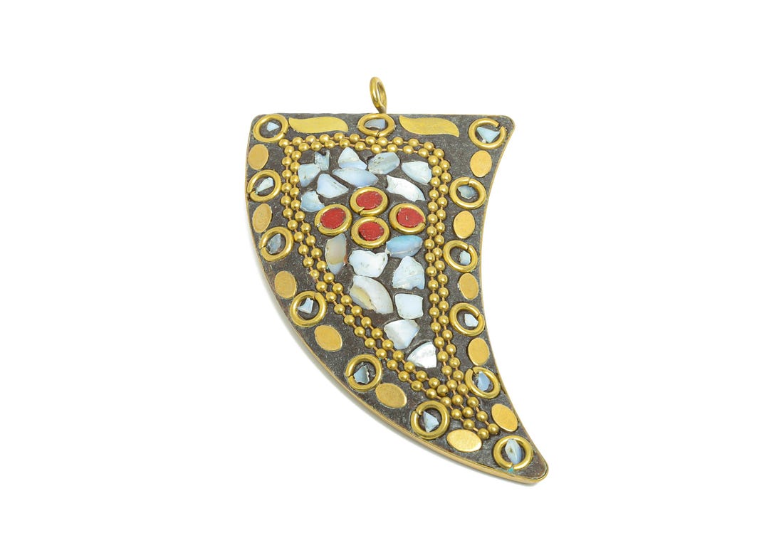 Sandalwood Horns Pendant - Ethnic Style Shell Necklace Pendant - Resin ...