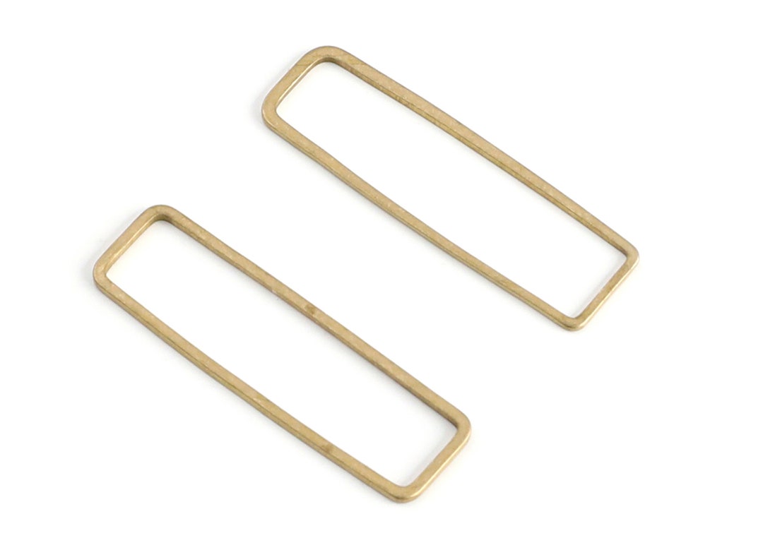Raw Brass Connector - Rectangle Shaped Brass Connector - Jewelry ...