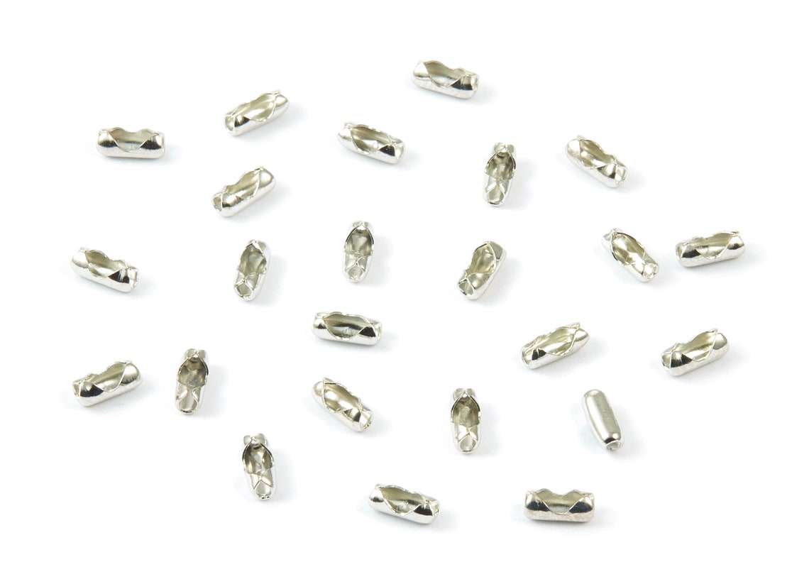 Ball Chain Connector 1.5 Silver Tone Plated Brass Brass | Etsy