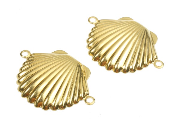 Brass Shell Connectors Raw Brass Shell Connectors Brass - Etsy