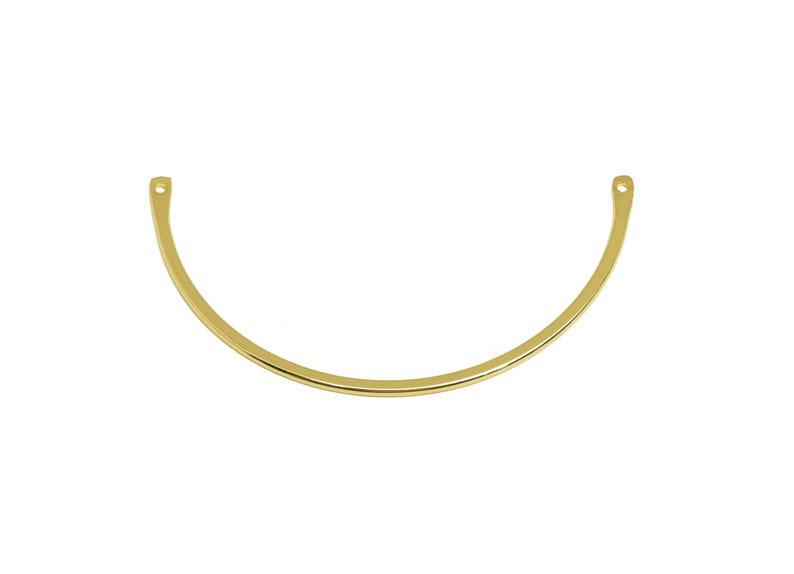 Brass Semicircle Connector - Gold Curved Bar Half Circle Charm ...