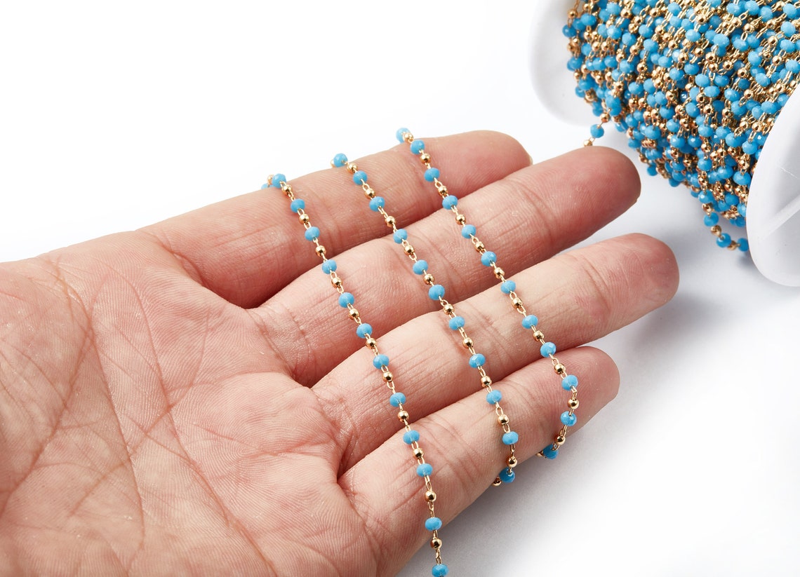 Bead Chain - Ball Satellite Soldered Chain - Brass Cable Chain - 18K ...