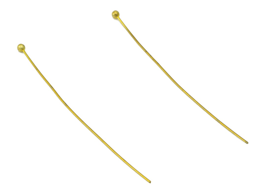 Brass Needle Ball Head Pin - Raw Brass Nail - Brass Slender Ball ...